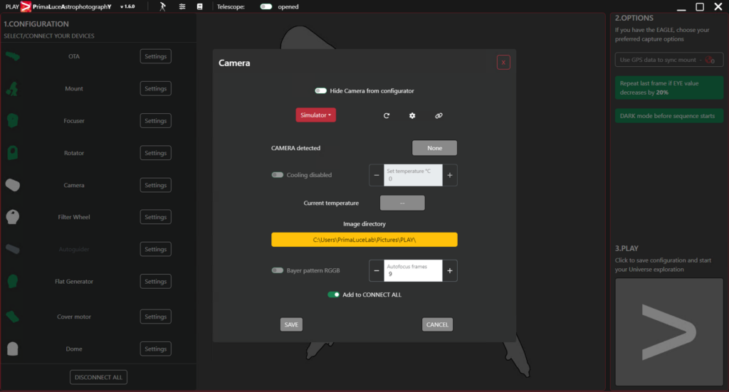 How to remotely control your ASCOM camera with PLAY - PrimaLuceLab