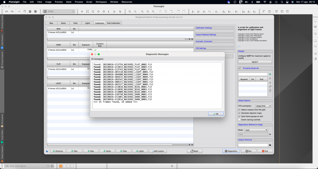 Use PixInsight Weighted Batch Preprocessing to calibrate deep-sky images recorded with PLAY ...