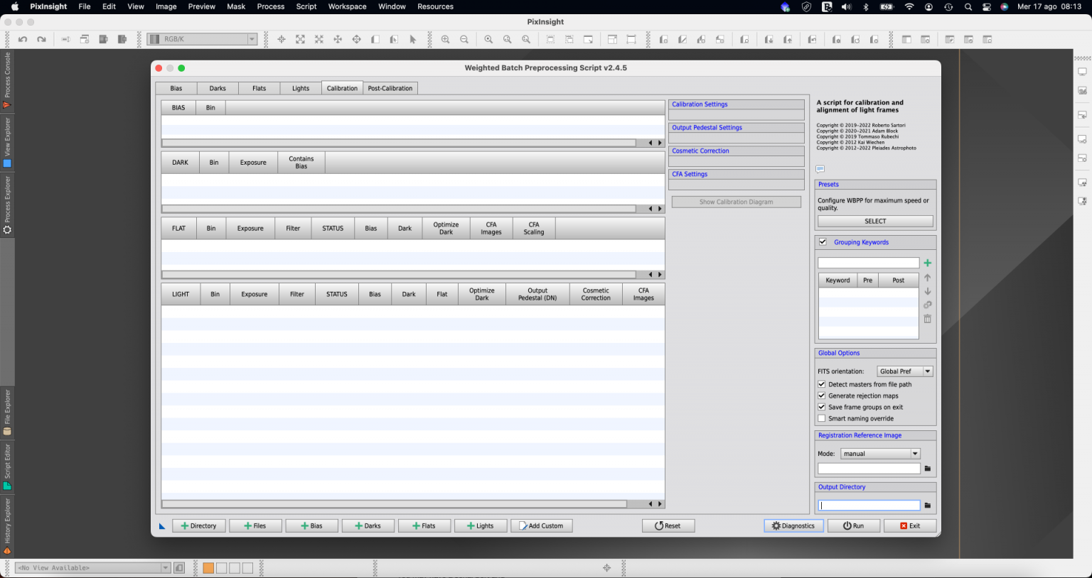 Pixinsight Weighted Batch Preprocessing Script – PQRDWF