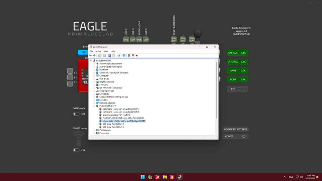 How to use EAGLE Manager X and simplify devices connectivity - PrimaLuceLab
