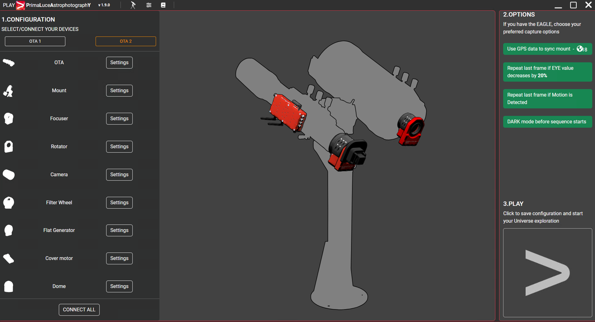 How To Enable Dual Telescope Mode To Simultaneously Control 2 Otas In Play Primalucelab