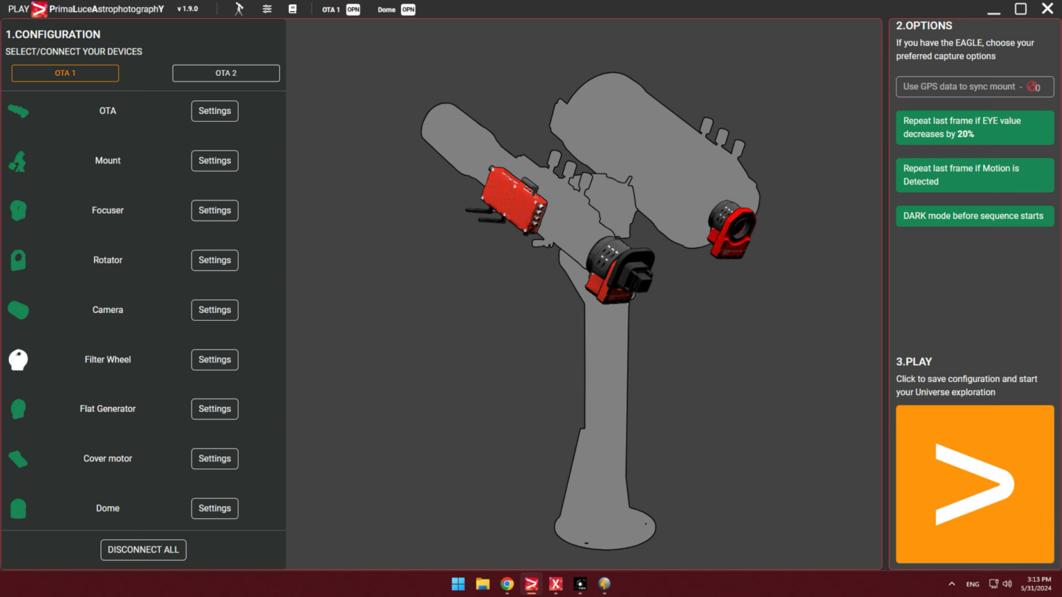 How to remotely power and control the observatory telescope with EAGLE - PrimaLuceLab